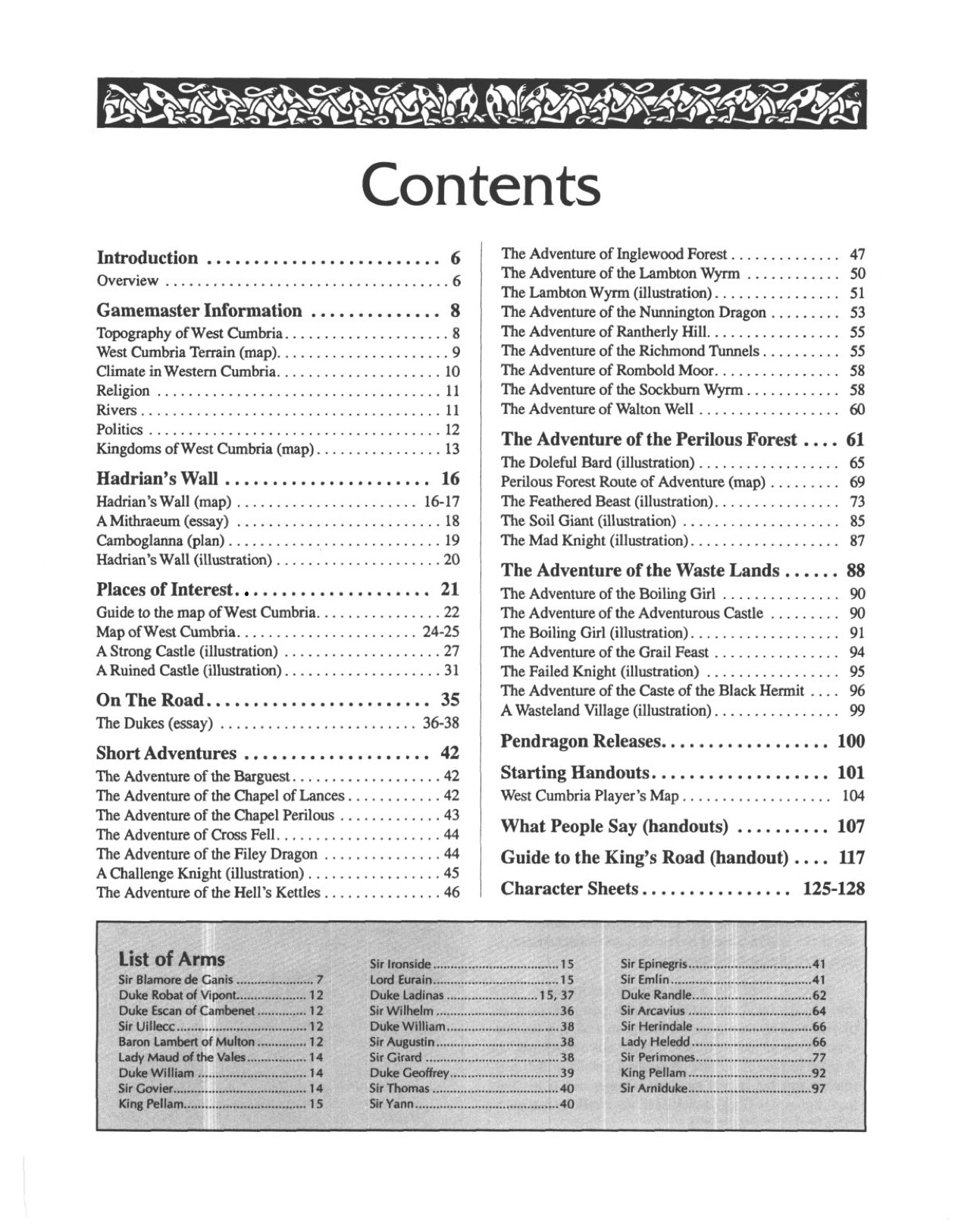 CHA2712 Perilous Forest Contents – Pendragon